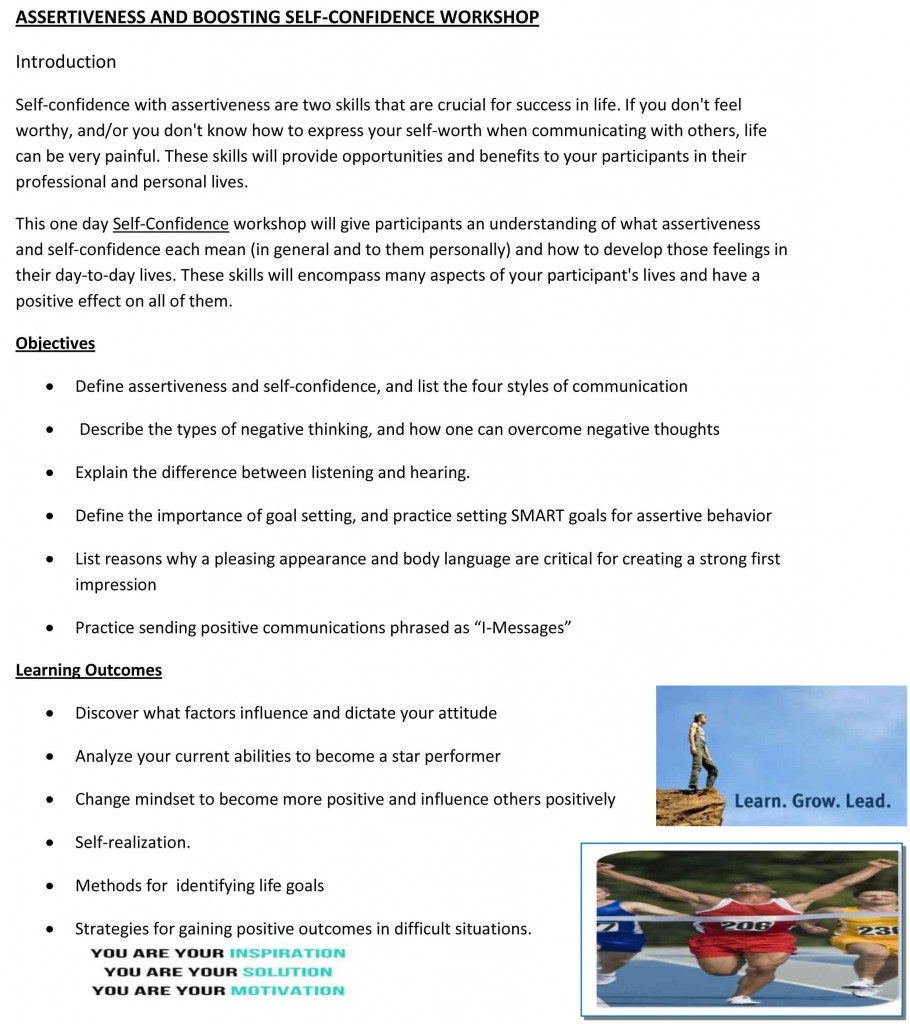 Assertiveness And Self-Confidence - World Training Consultants